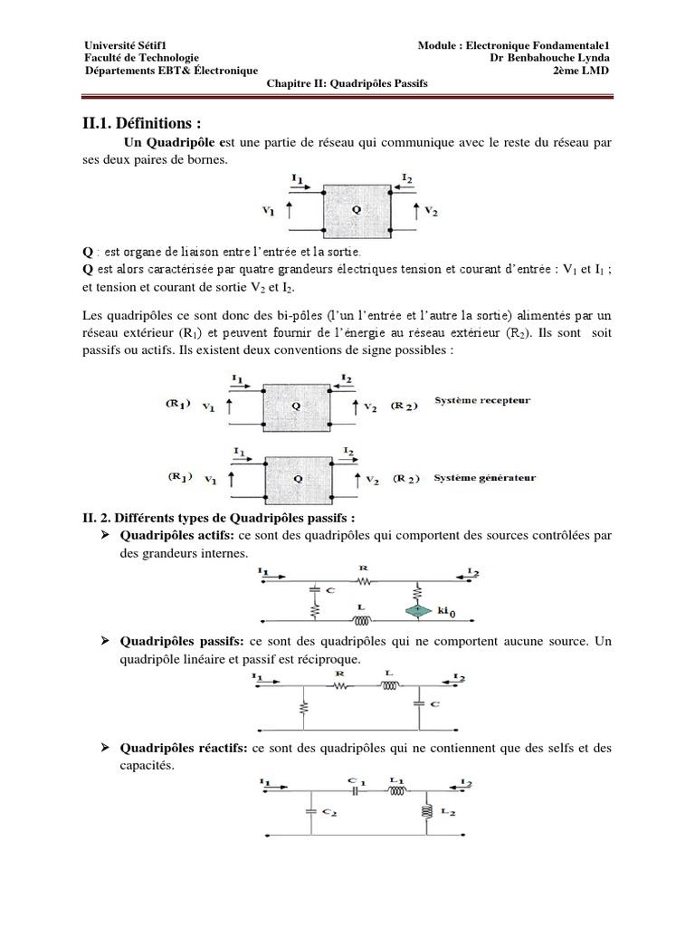 Chapitre II Final Transistor | PDF | Filtre (électronique) | Impédance (électricité)