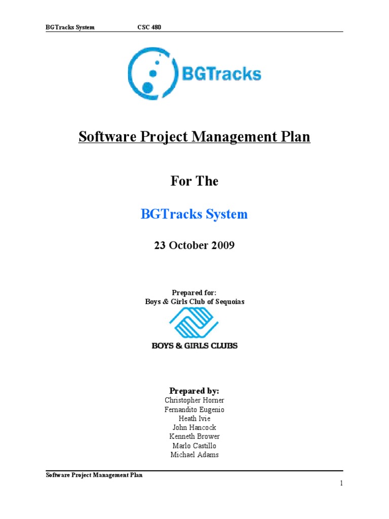 BGTracks System Project Management Plan | PDF | Internet & Web | World ...