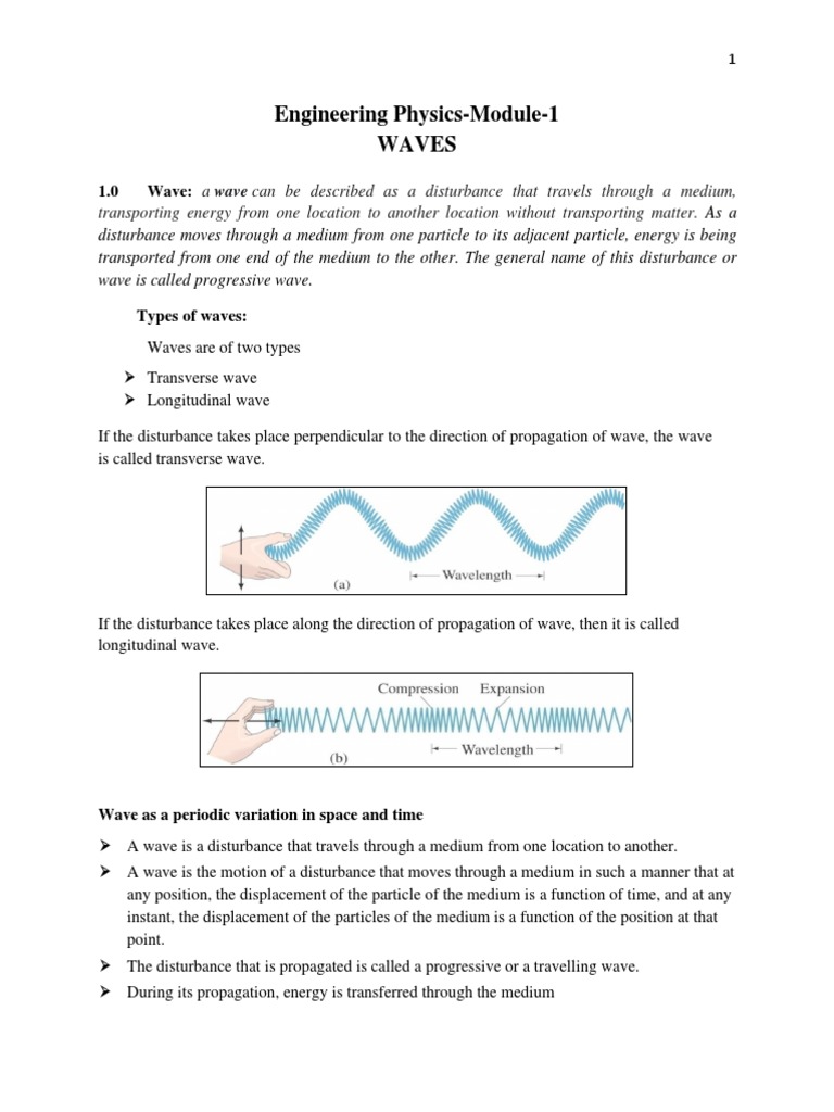 Module-1 - Engineering Physics | PDF | Diffraction | Waves