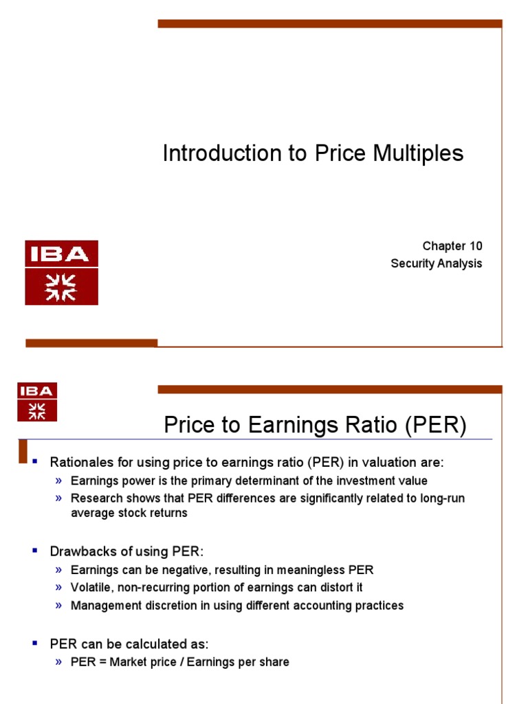 An Introduction to Common Price Multiples: Calculating and Comparing the PER, PBV, P/S, and PCF ...