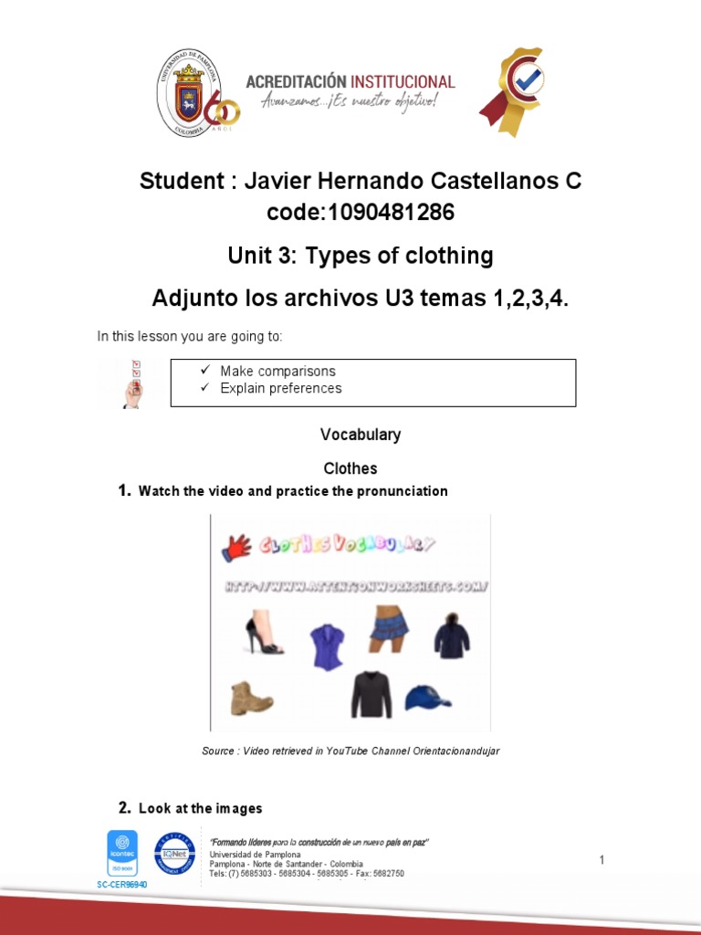 Clothing Vocabulary and Comparisons | PDF | Clothing | Softlines (Retail)