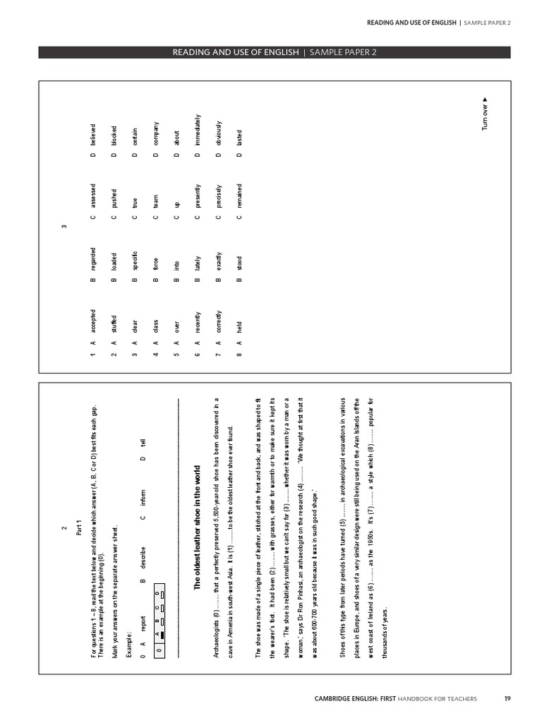 Exam - Level - Paper Reading Exam - Level - Paper Reading and Use of ...