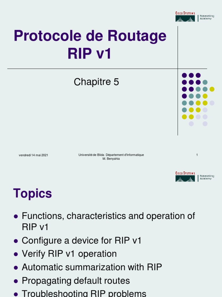 Chapitre 5 RIP V1 | PDF | Routing | Router (Computing)