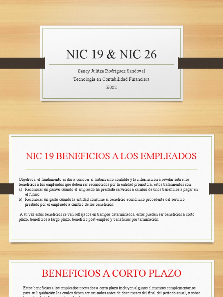 Nic 19 & Nic 26 | Descargar gratis PDF | Beneficio (economía) | Actuario