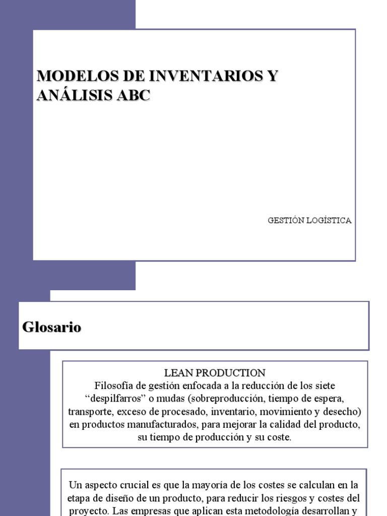 3.2 Modelos de inventarios y Análisis ABC | PDF | Inventario ...