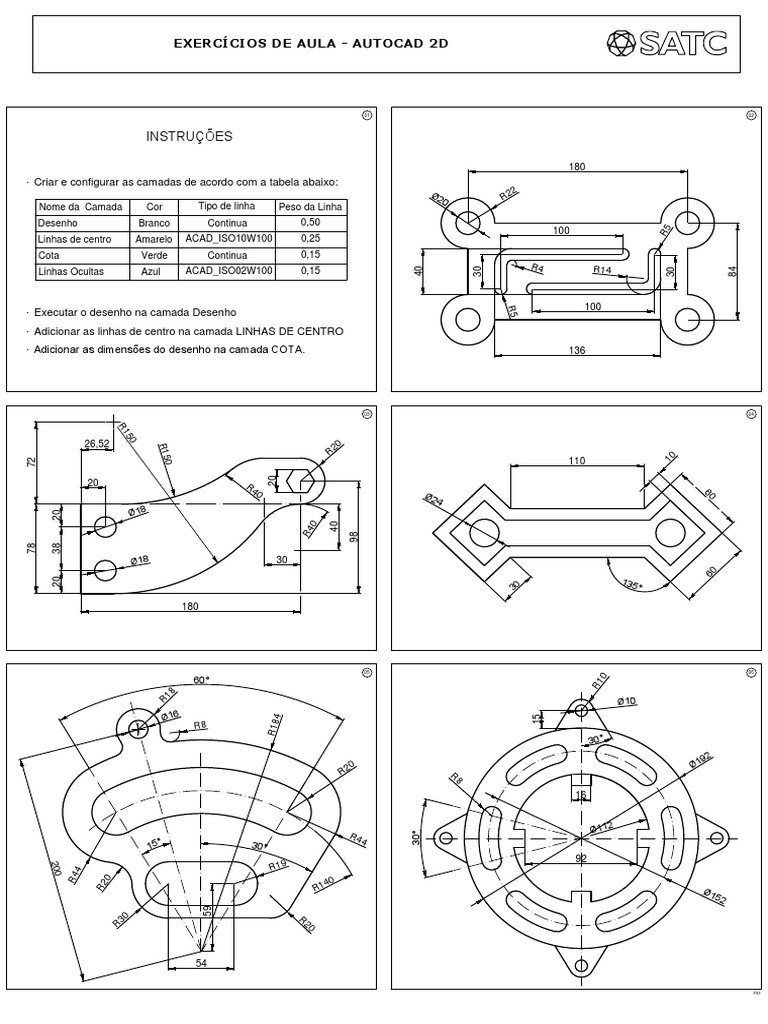 Exercícios de Autocad 2D-1 | PDF | Auto Cad | Natureza