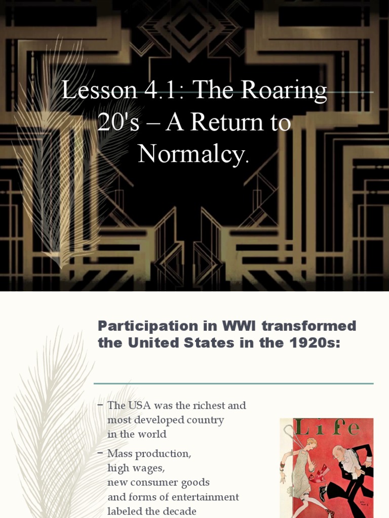 1 Return To Normalcy - America in The 1920s | PDF | Roaring Twenties ...