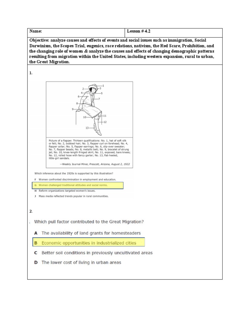 Lesson 4.2 Exit Tickets KEY | PDF