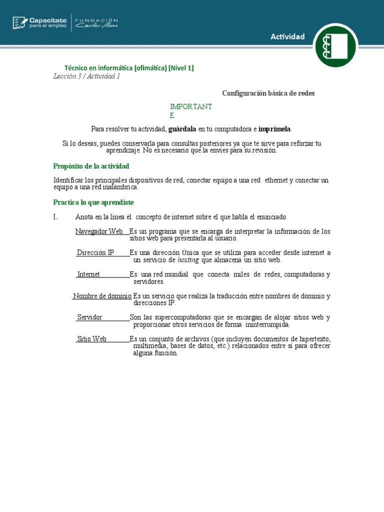 Nivel 1 Leccion 3 | PDF | Red de computadoras | Punto de acceso inalámbrico
