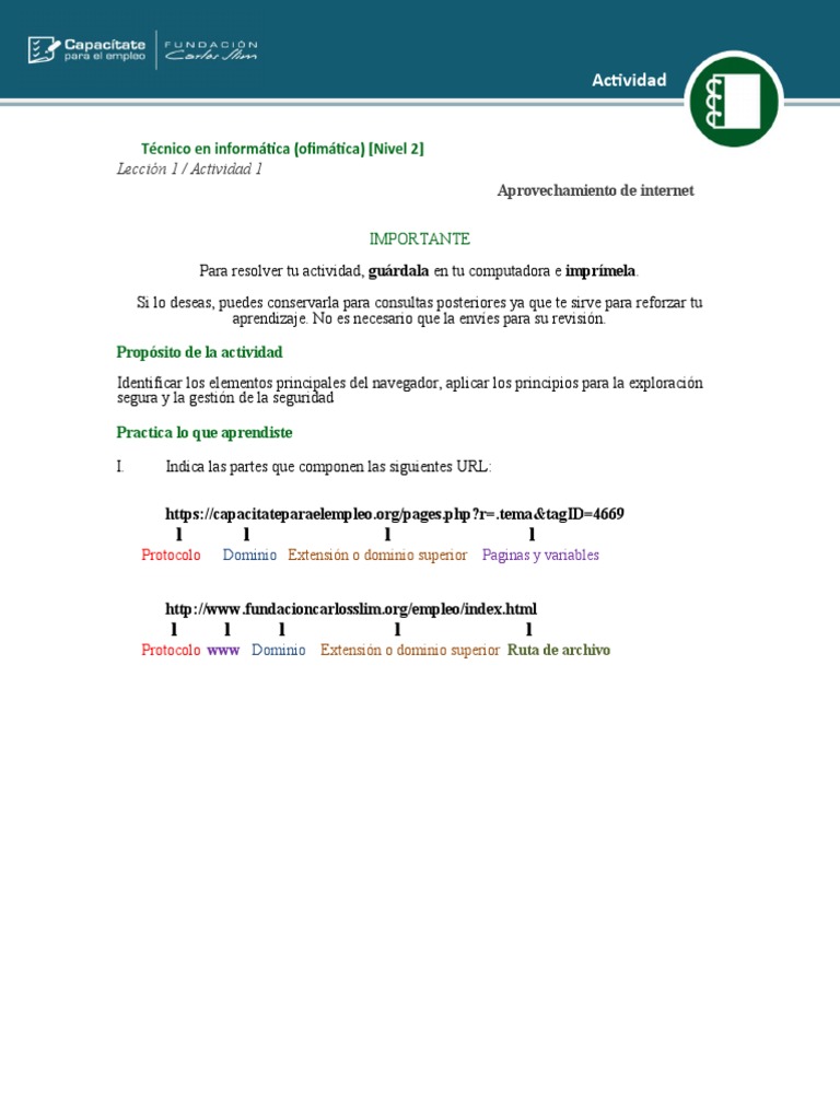 Nivel 2 Leccion 1 | PDF | Página web | Hipervínculo