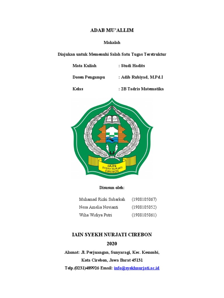 Kelompok 10 Adab Mu'allim | PDF