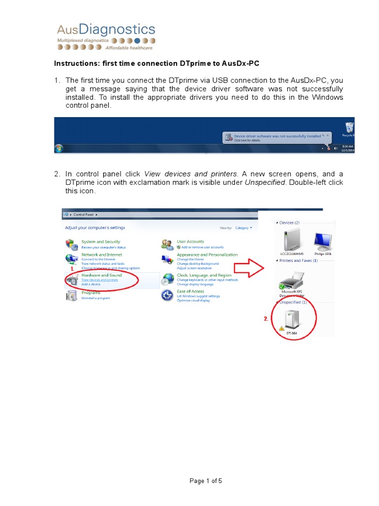 Install DTprime on AusDx-PC Guide | PDF | Device Driver | Icon (Computing)