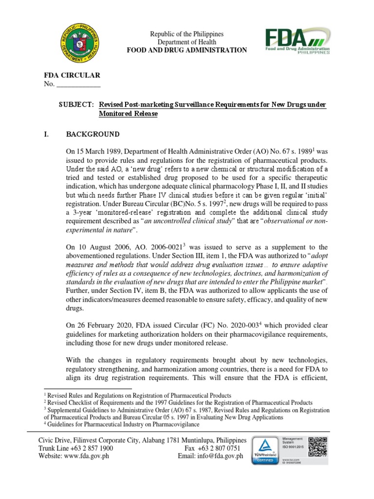 Fda Circular: Republic of The Philippines Department of Health | PDF ...