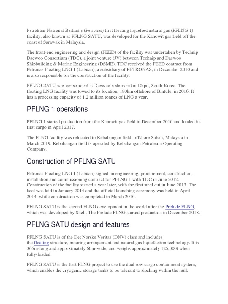 PFLNG 1 Operations: Prelude FLNG | PDF | Methane | Liquefied Natural Gas
