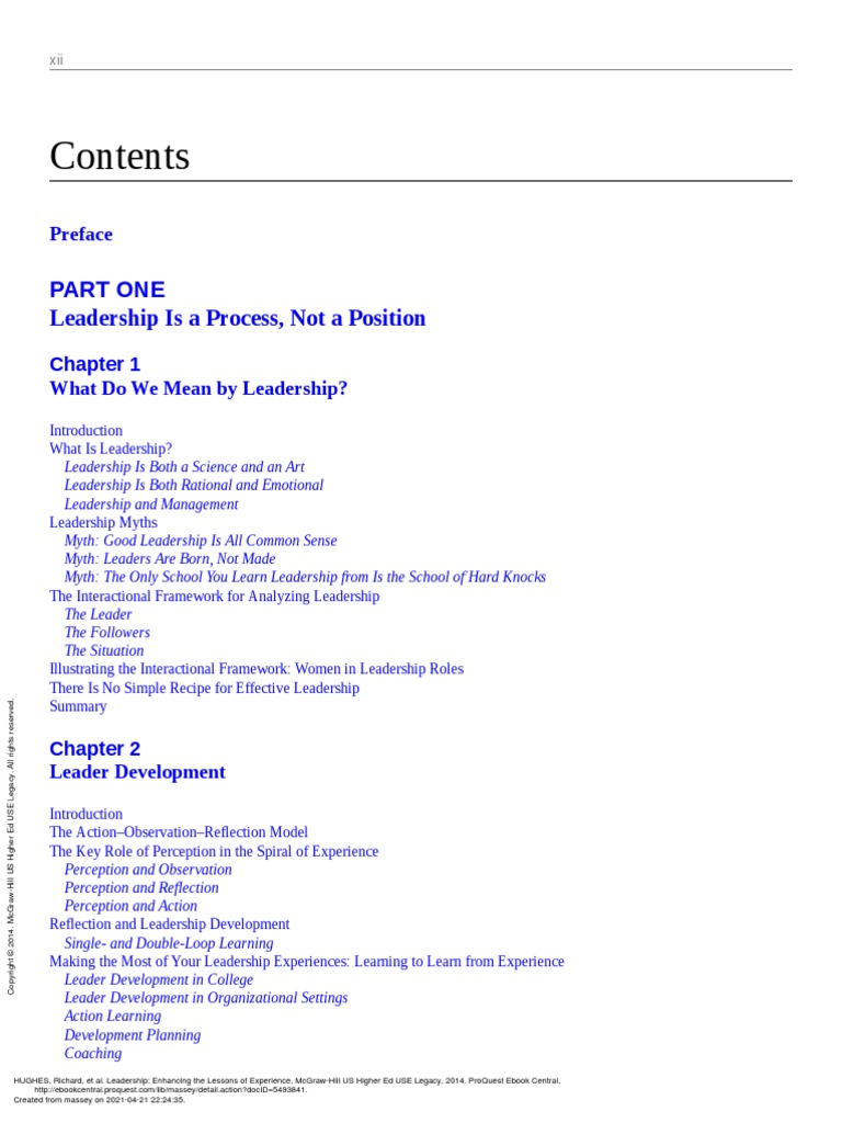 Part One Leadership Is A Process, Not A Position: Preface | PDF ...
