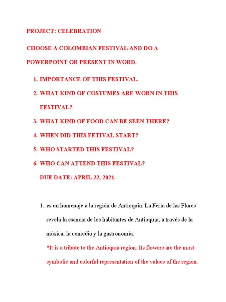 Project - Festival | PDF