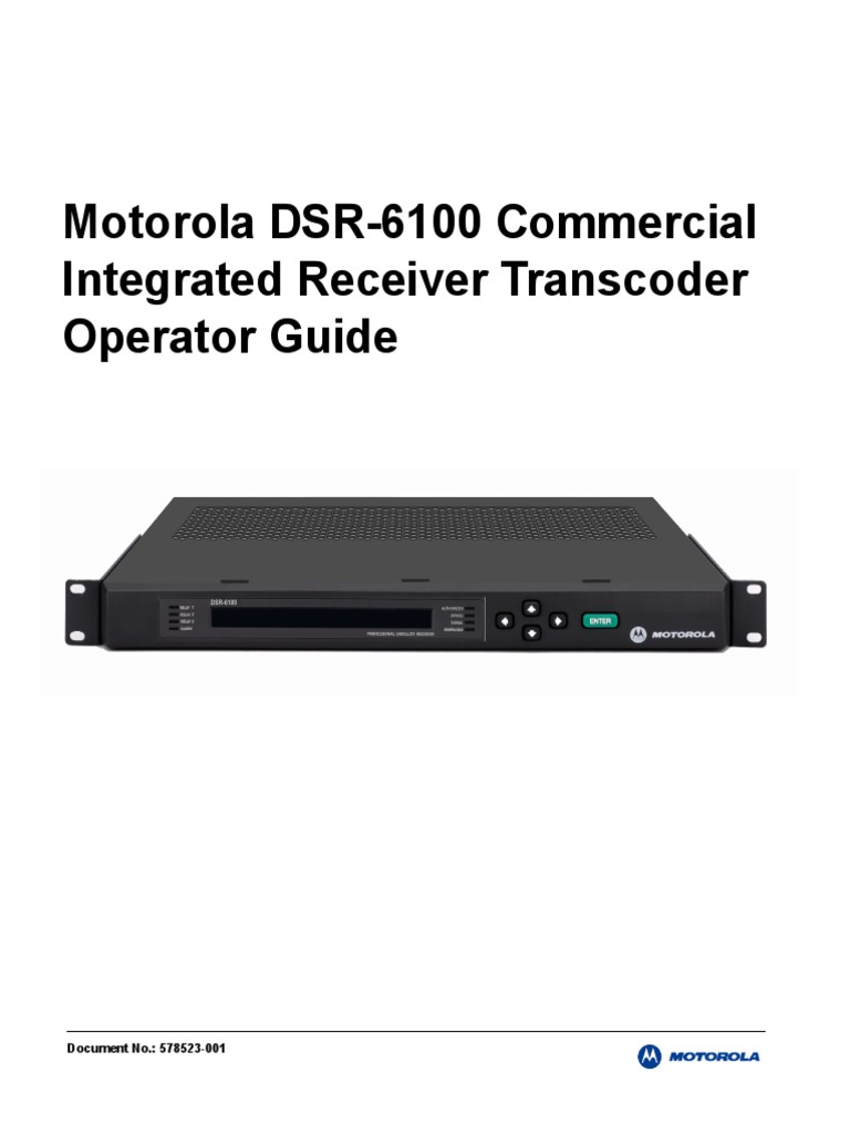 Motorola DSR 6100 Manual | PDF | Electromagnetic Interference | Menu (Computing)
