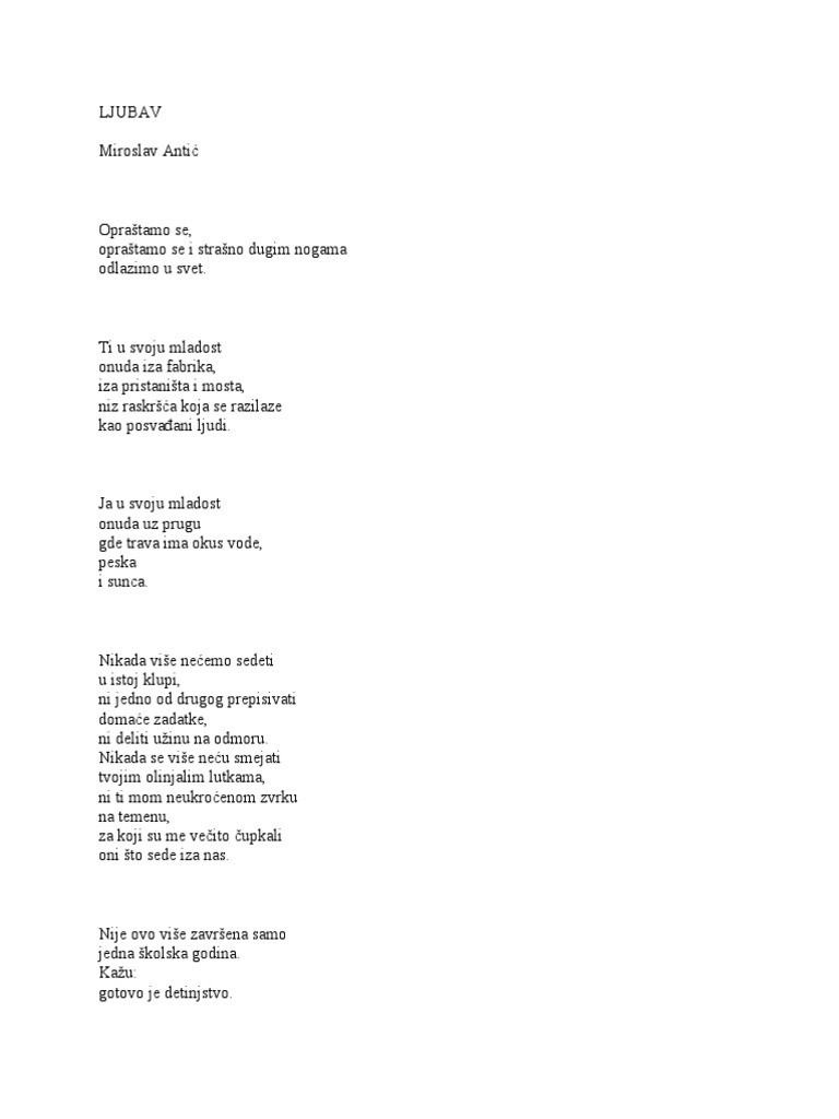 Miroslav Antic - Ljubav | PDF