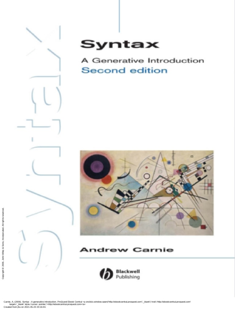 Syntax A Generative Introduction - (Intro) | PDF | Human Communication ...