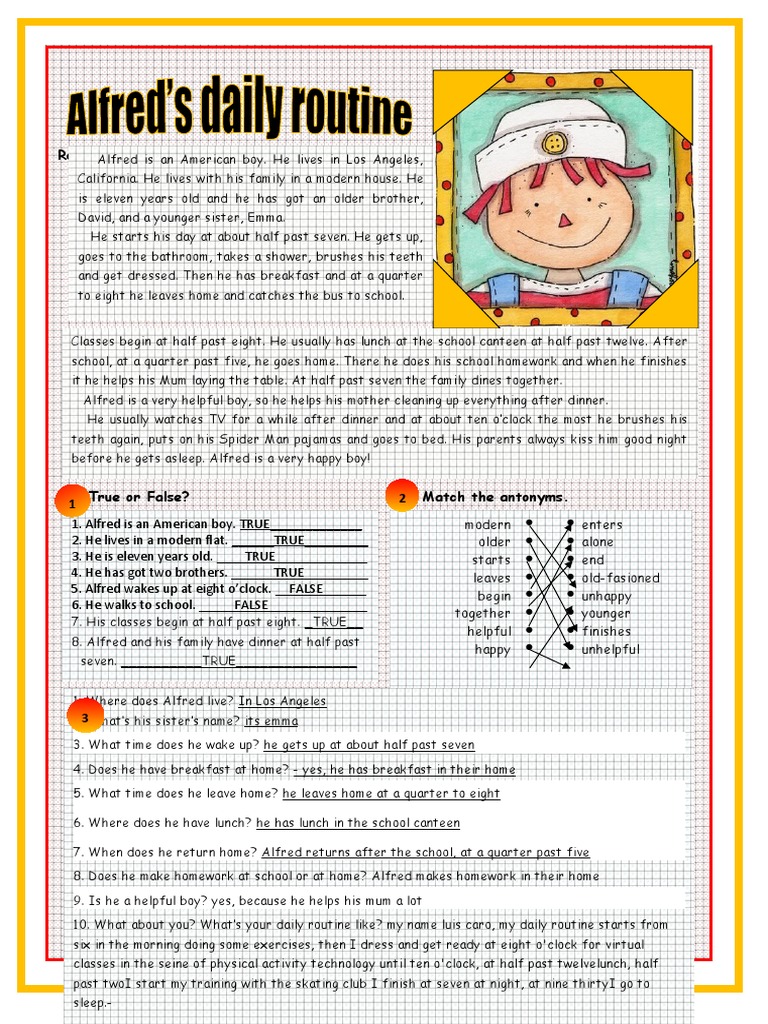 Daily Routine Reading | PDF