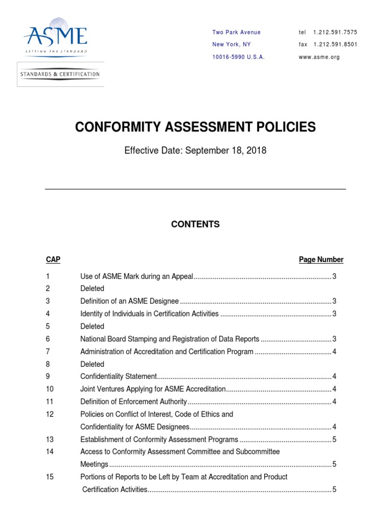 Conformity Assessment Policies - 2018.09.18 | PDF | Certification ...