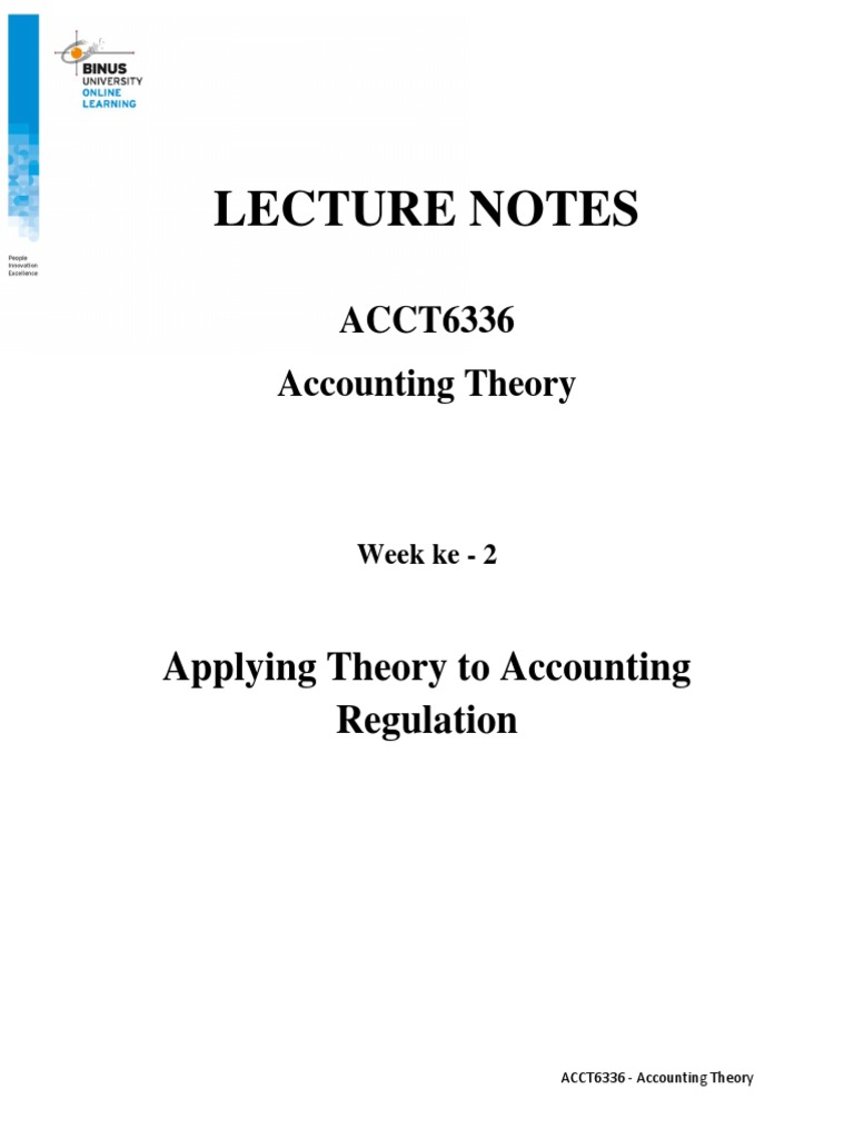 LN2-Applying Theory To Accounting Regulation | PDF LN2-Applying Theory To Accounting Regulation | PDF