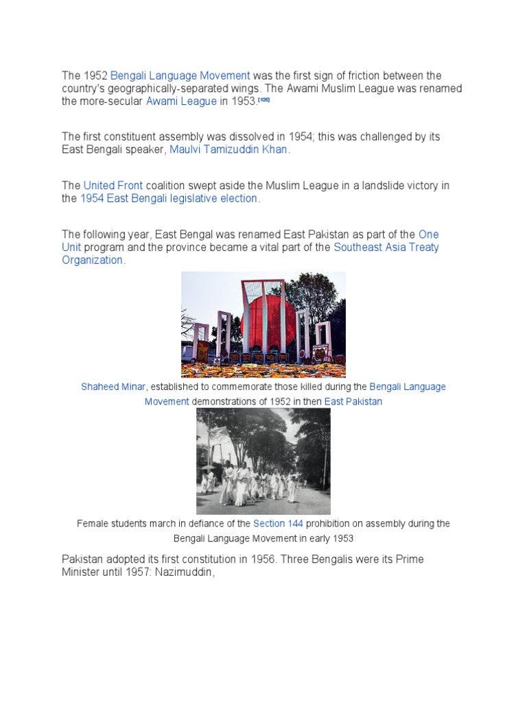 Bengali Language Movement | PDF