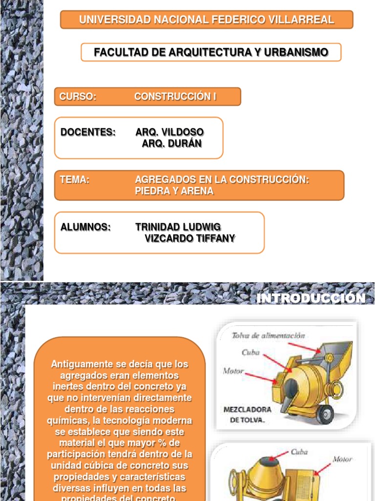 Agregados en Construcción: Piedra y Arena | PDF | Hormigón | Cemento