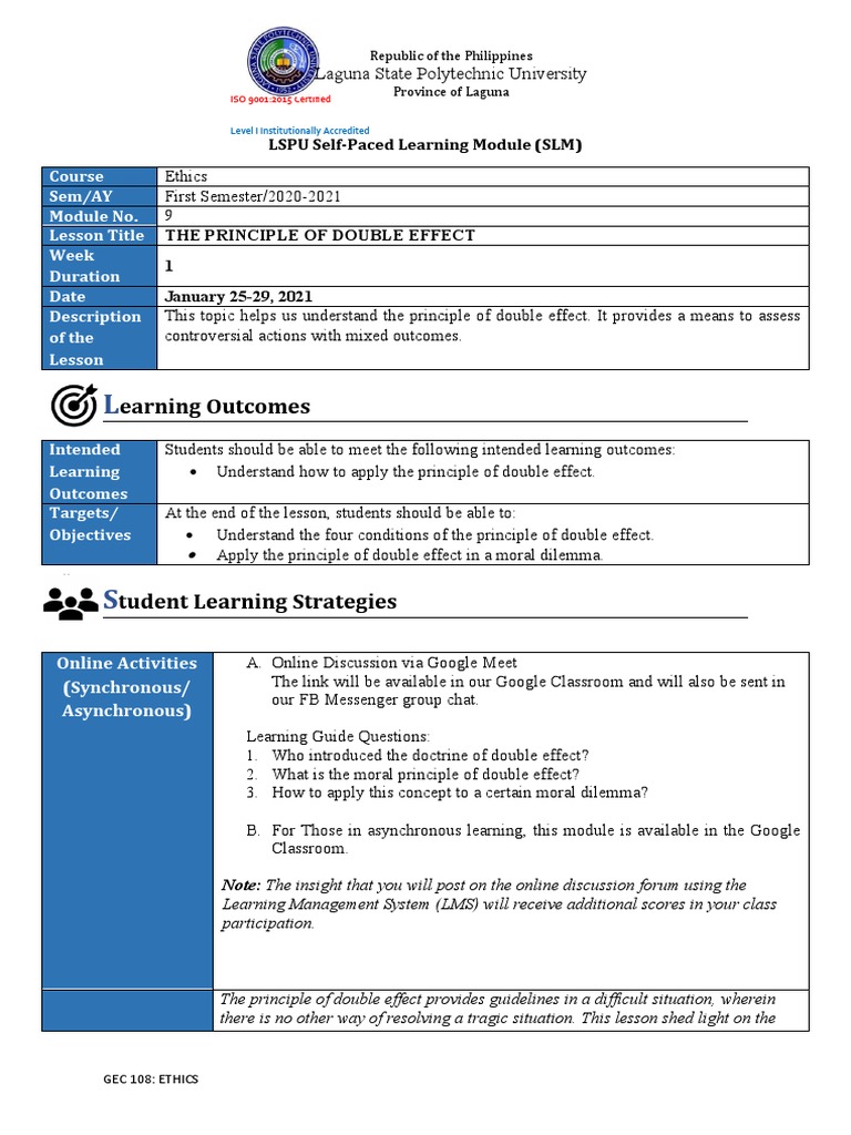 Earning Outcomes: LSPU Self-Paced Learning Module (SLM) | Download Free ...