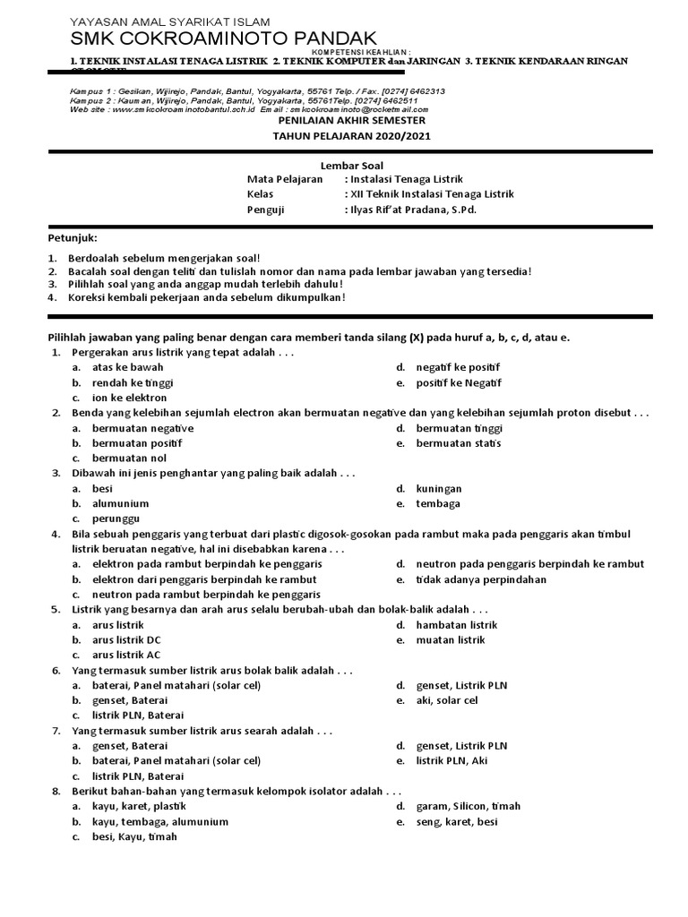 Soal Itl Kelas Xii Titl | PDF