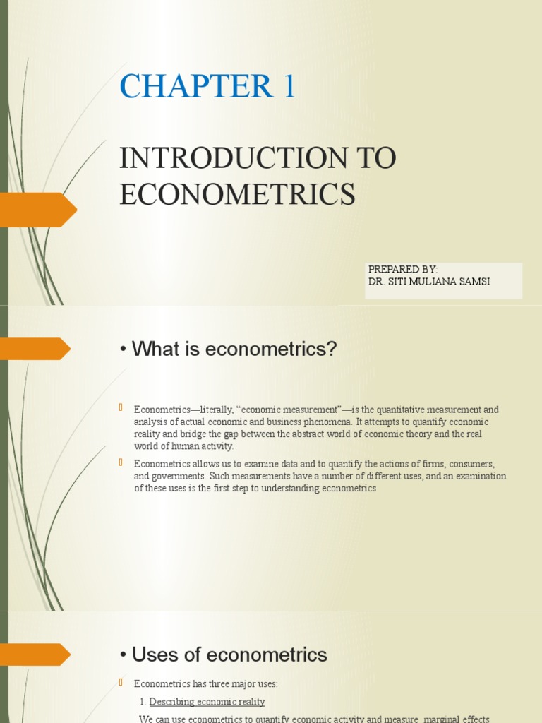 Chapter 1-Introduction To Econometrics | PDF | Econometrics | Level Of Measurement