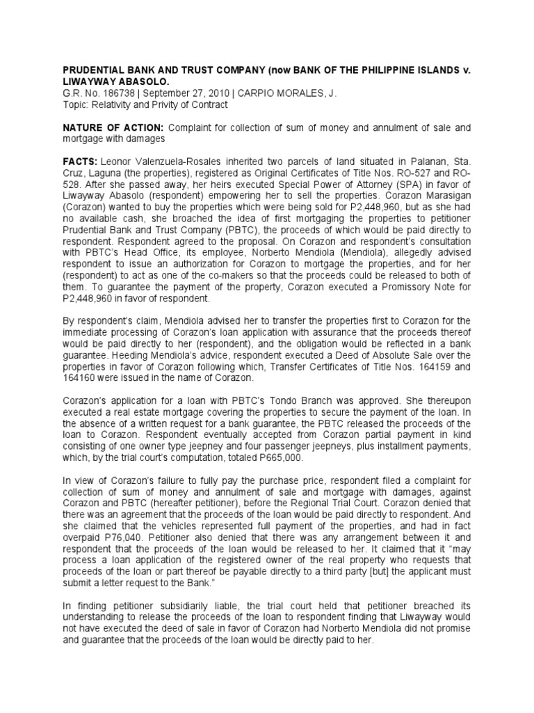 135 PBTC v. Abasalo Margallo | PDF | Loans | Mortgage Loan