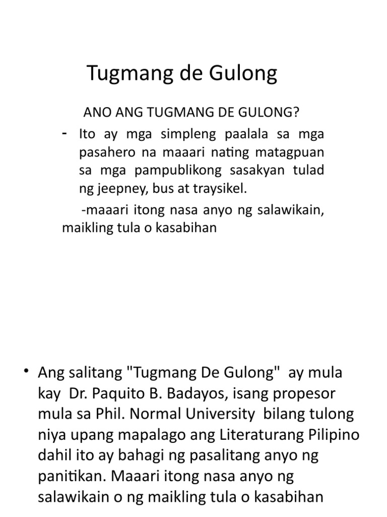 Tugmang de Gulong | PDF