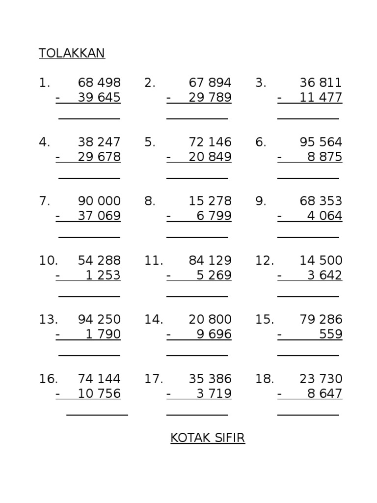 LATIH-TUBI-MATEMATIK-T5-MODUL-4. (Tolak Dan Darab) PDF | PDF