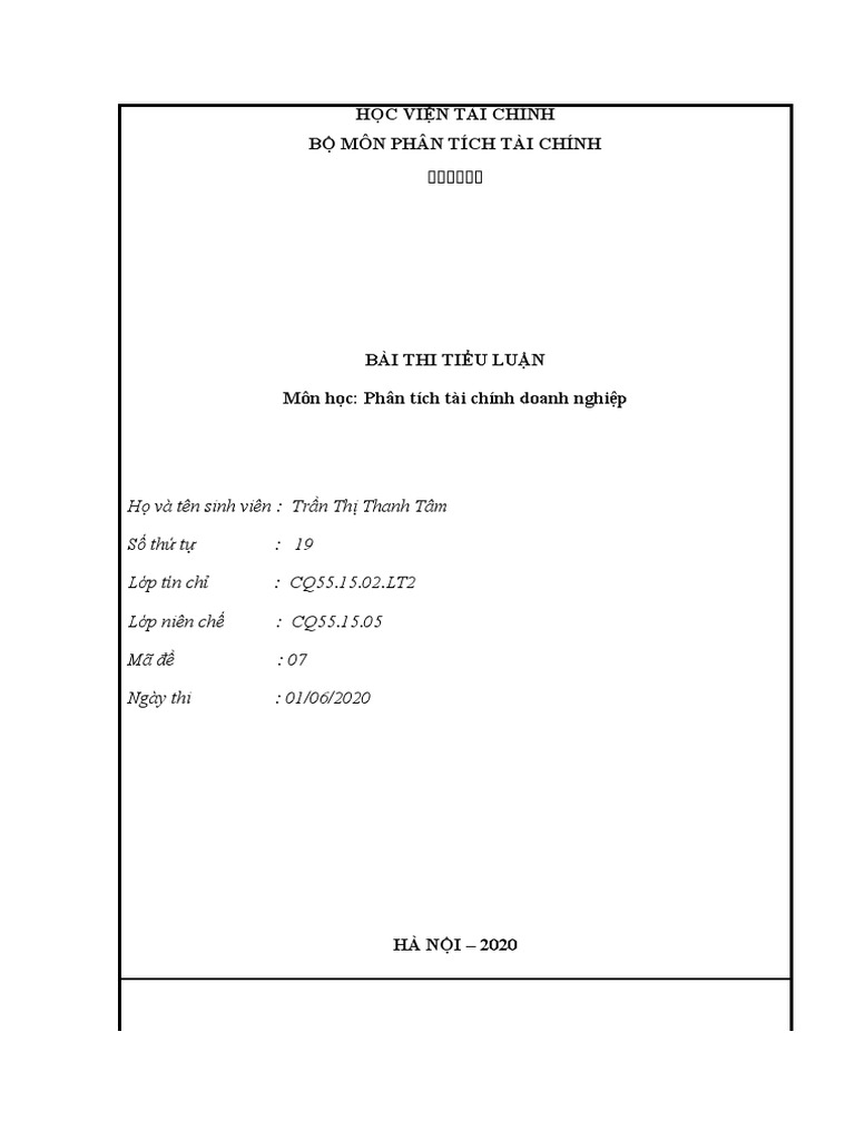 Tiểu Luận PTTCDN | PDF