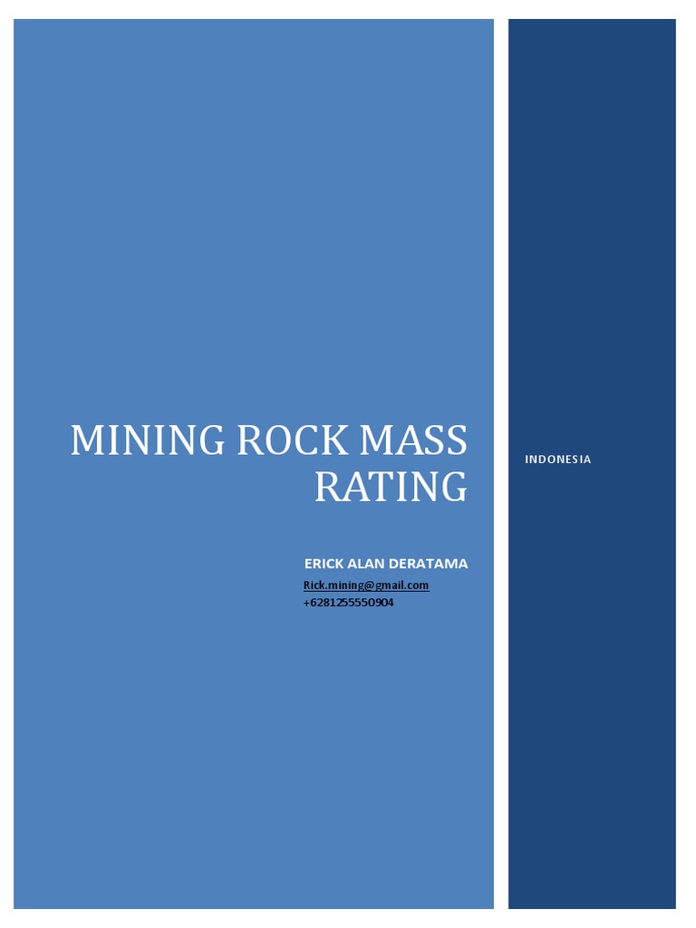 Mining Rock Mass Rating | PDF