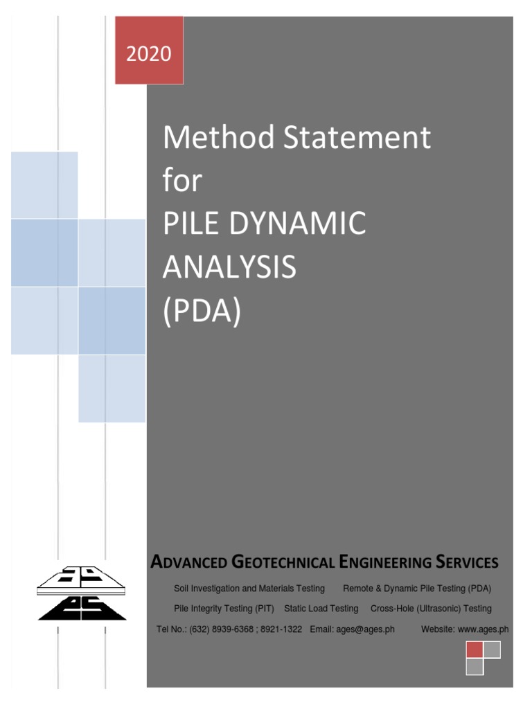 AGES - Method Statement For PDA | PDF