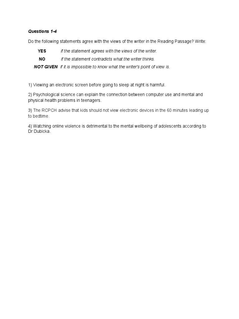 Screen Time Questions | PDF