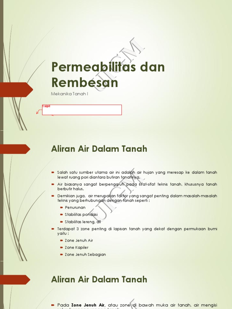 Permeabilitas Dan Rembesan | PDF