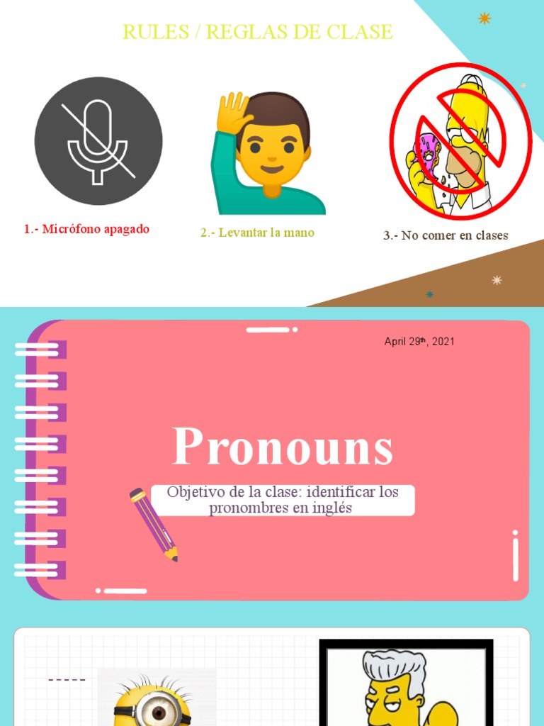 Classroom Rules and English Pronouns | PDF | Science & Mathematics
