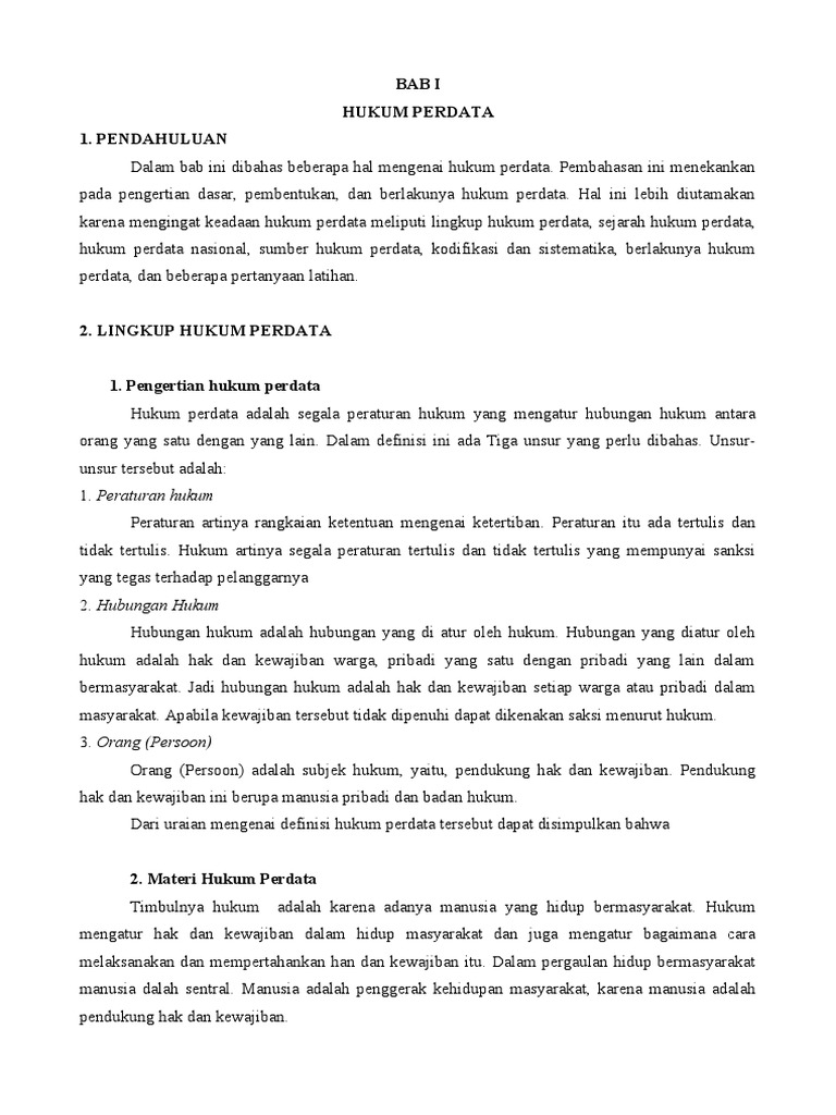 Dasar Pengertian Hukum Perdata | PDF