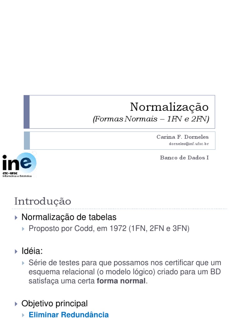 Formas Normais e Normalização de Dados | PDF | Modelagem científica ...