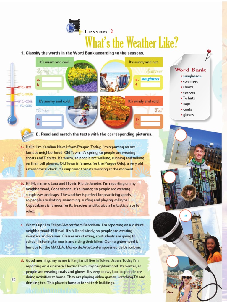 What's The Weather Like?: 1. Classify The Words in The Word Bank ...