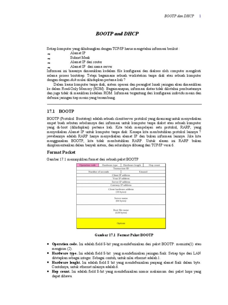 Protokol BOOTP DHCP | PDF