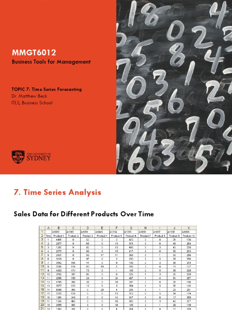 MMGT6012 - Topic 7 - Time Series Forecasting | PDF | Mean Squared Error | Forecasting