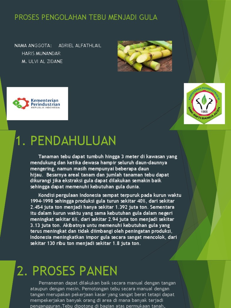Proses Pengolahan Tebu Menjadi Gula | PDF
