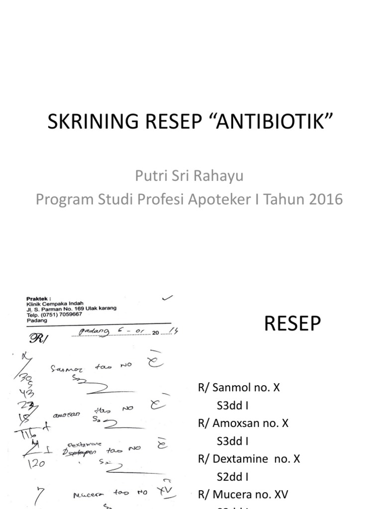 SKRINING RESEP Antibiotik | PDF | Memasak, Makanan, & Anggur