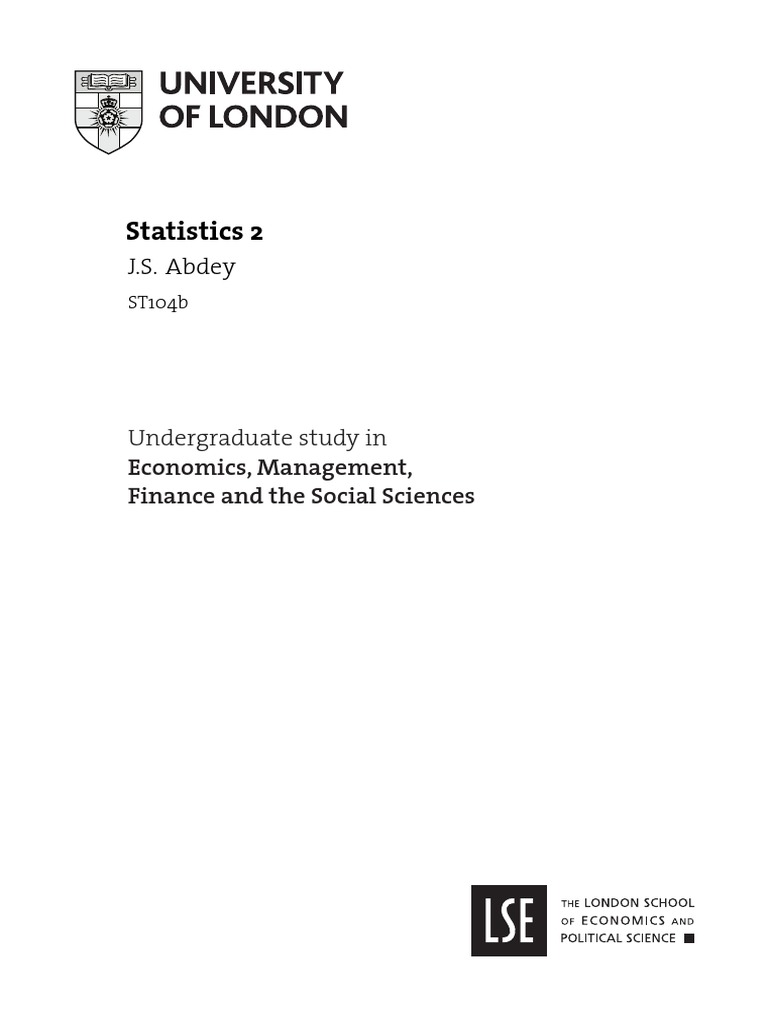 st104b Statistics 2 Revision Guide | PDF | Probability Distribution ...