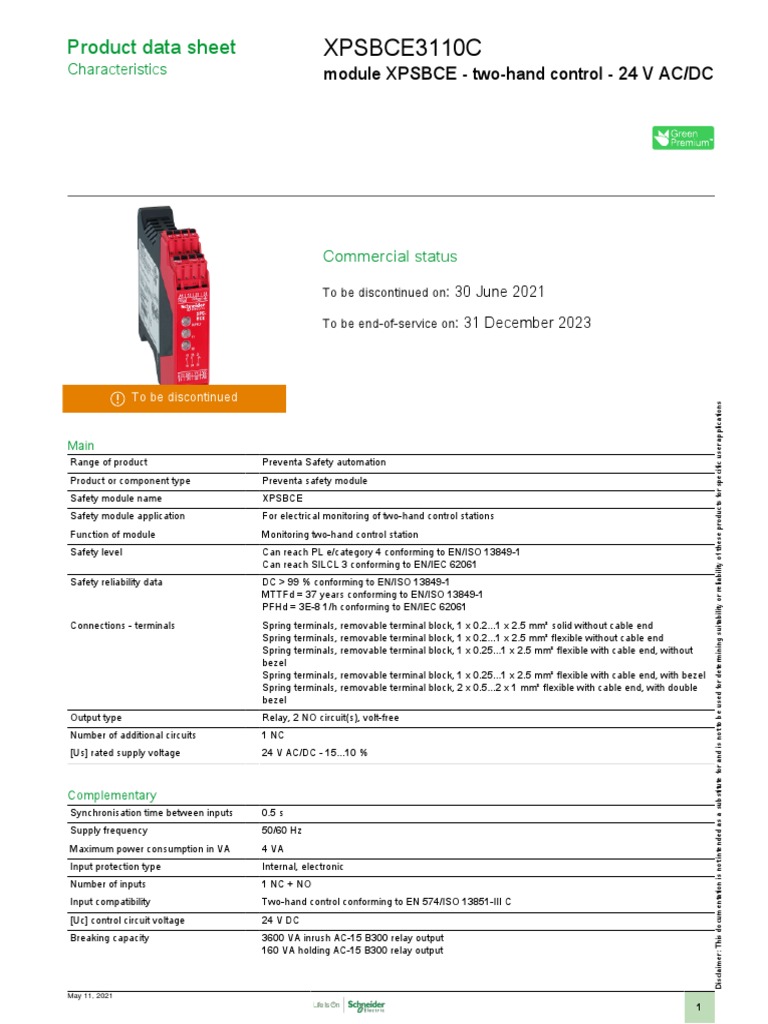 Preventa Xps Xpsbce3110c | Download Free PDF | International ...