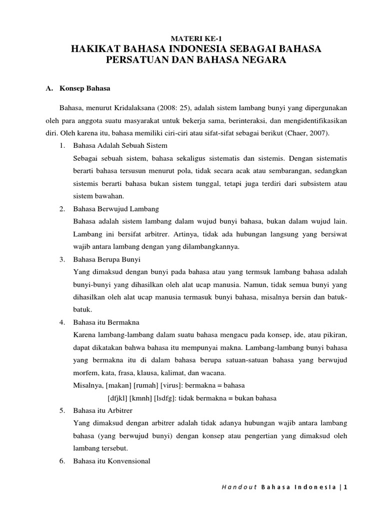Handout Materi Ke-1 | PDF | Ilmu Sosial | Kajian Bahasa Asing